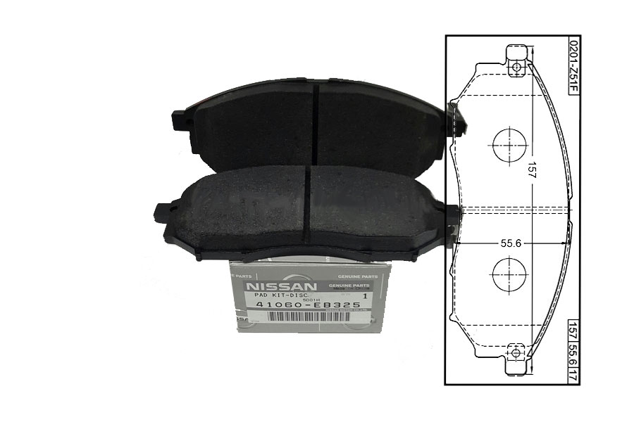 Sospieces.com - JEU DE 4 PLAQUETTES DE FREIN AVANT NISSAN : 41060-EB325