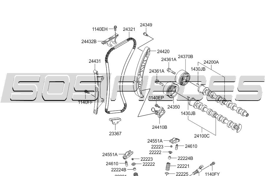 Sospieces.com - GUIDE CHAÎNE DE DISTRIBUTION HYUNDAI : 24433-03001